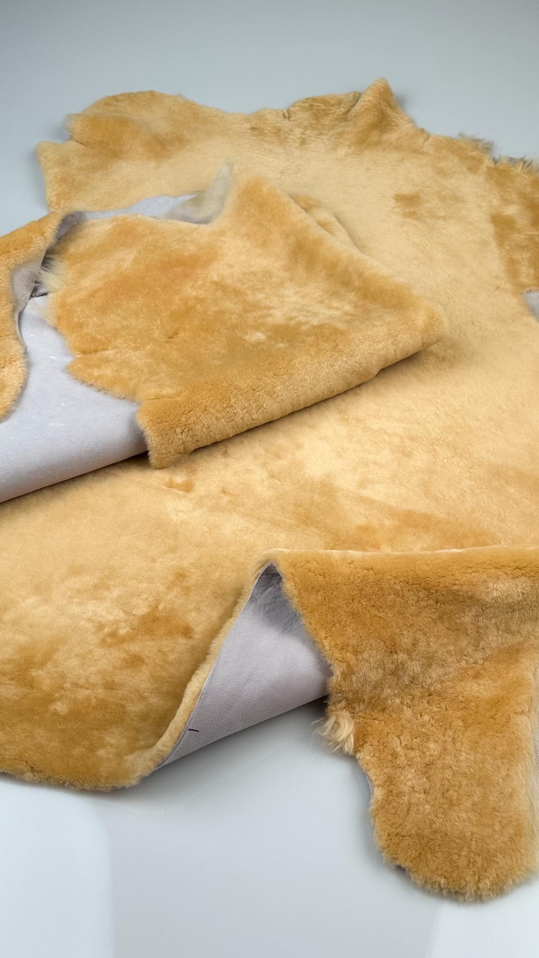Genuine Sheepskin Honey Beige Showroom Sample | Soft Fur for Shoe ...