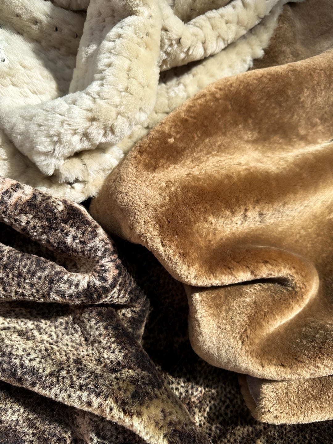 3 Genuine Sheepskin Leather Velvet Soft - Cream Brown Crafts ...