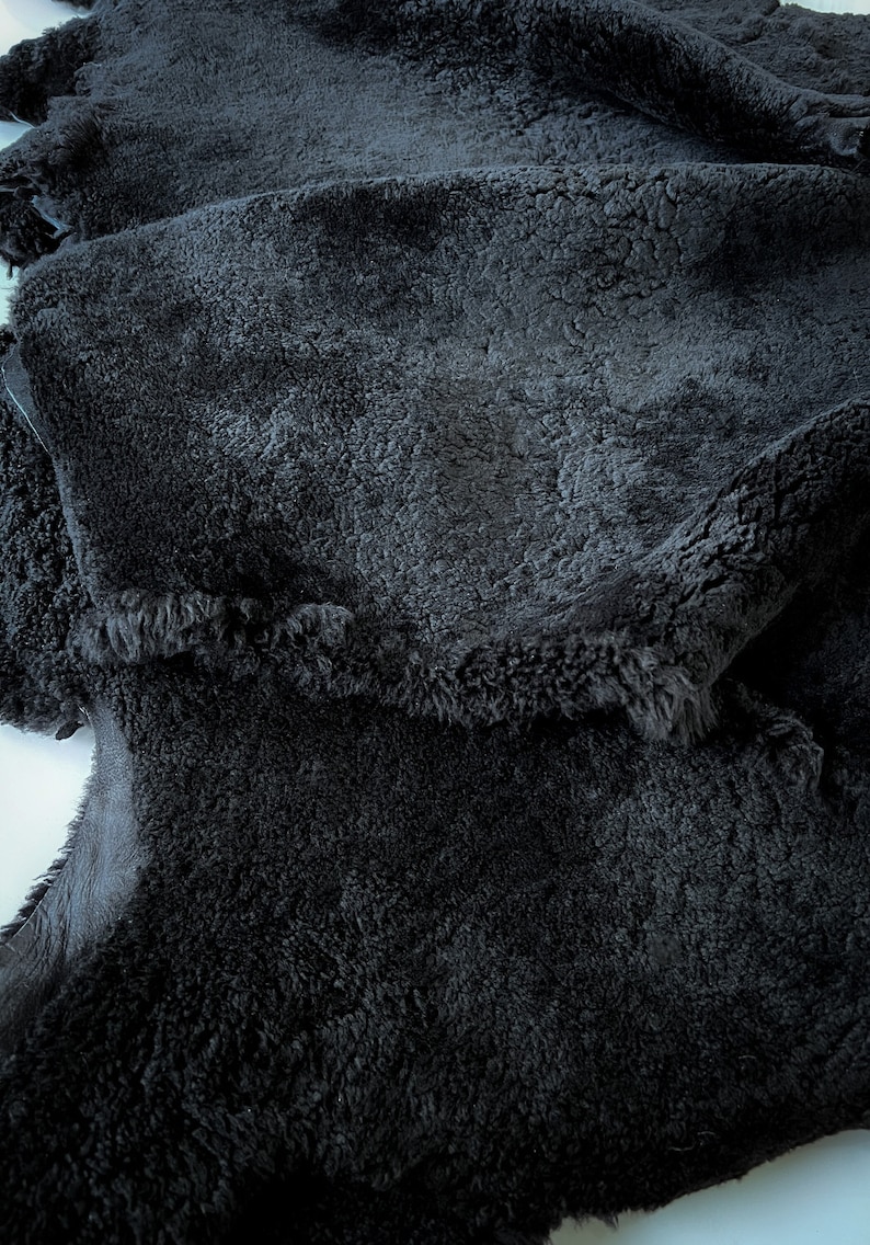 Genuine Australian Sheepskin in Black for Upholstery Sheepskin - Etsy
