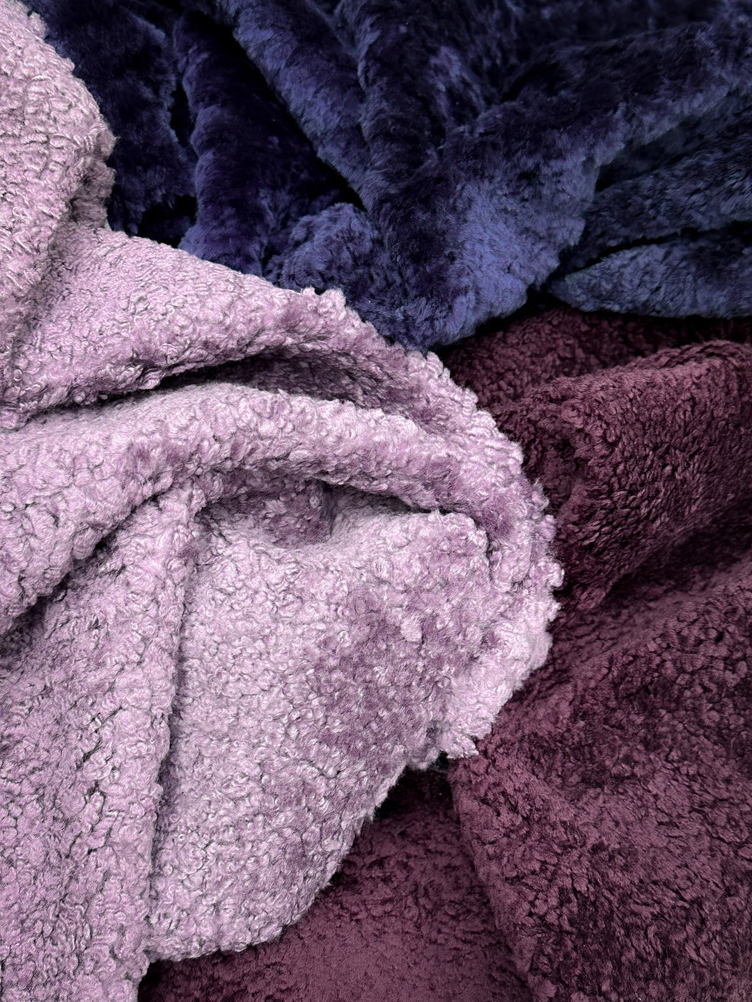 3 Piece Sheepskin Bundle Boucle Textured Shearling Suitable for Pillows ...