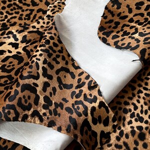 Genuine Luxury Leopard Print Calf Leather Hair on Hide Animal Print Rug ...