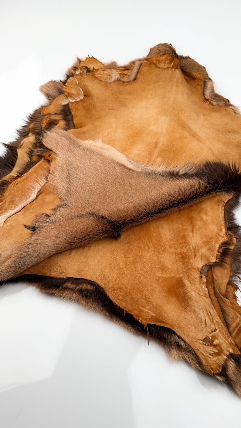 Natural Brown & Black Goat Hide Leather | Genuine Tannery Seconds ...