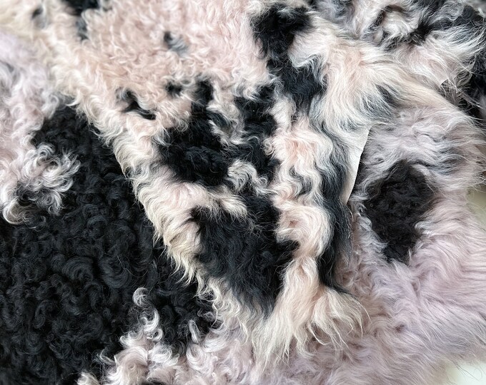 Clearance Pink Curly Sheepskin Hide Throw Home Decor Floor Rug Seat Pad ...