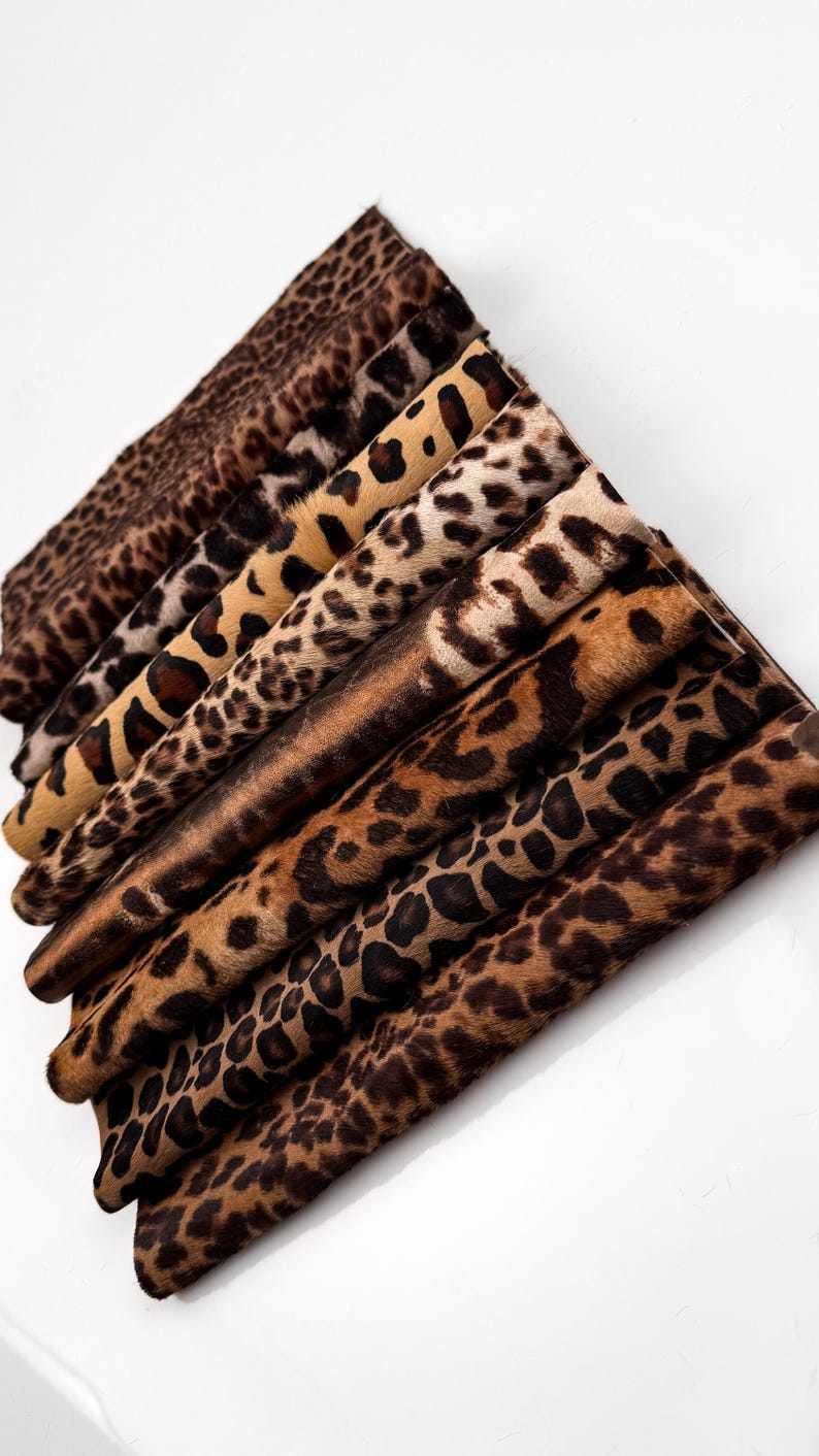 Leopard Calf Hair Leather Panels Pack Craft Jewellery Patchwork - Etsy