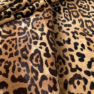 Genuine Luxury Leopard Print Calf Leather Hair on Hide Animal Print Rug ...