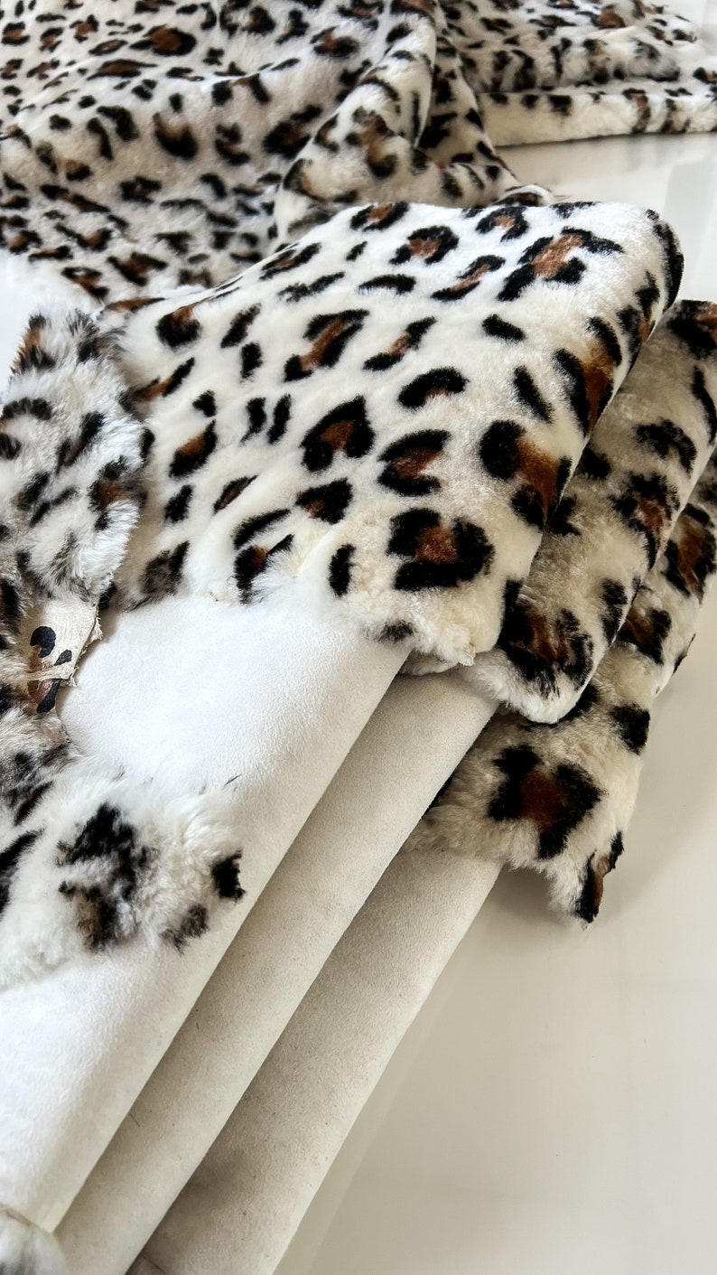 Genuine Leopard Print Sheepskin for Coat Upholstery Sheepskin Sofa ...