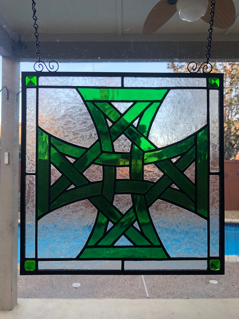 Celtic Cross Stained Glass 12”x12” - Etsy