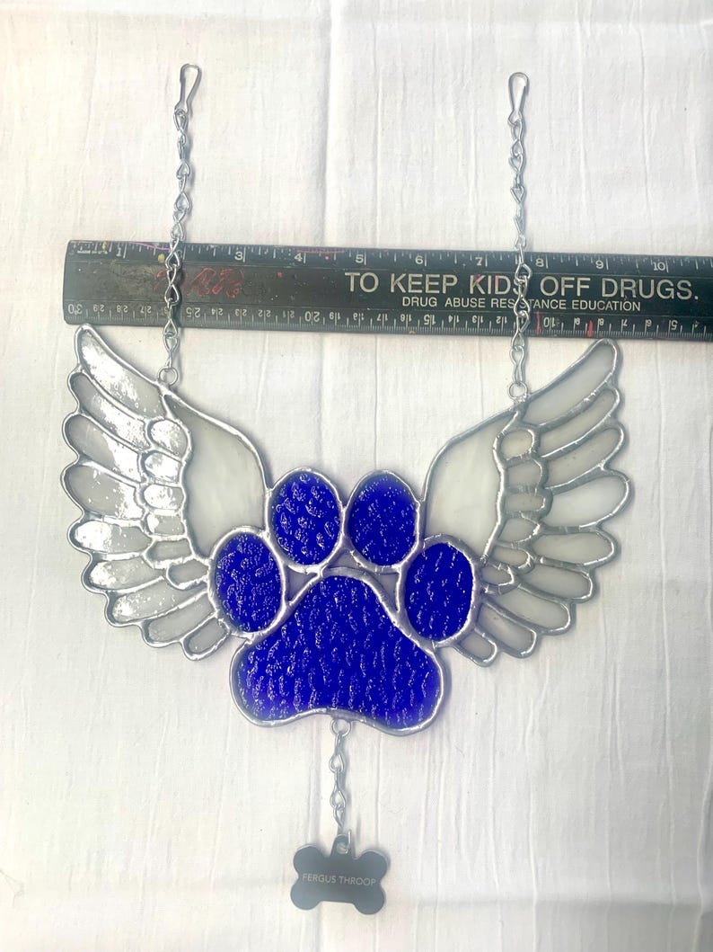 Dog Paw and Angel Wings Suncatcher - Etsy
