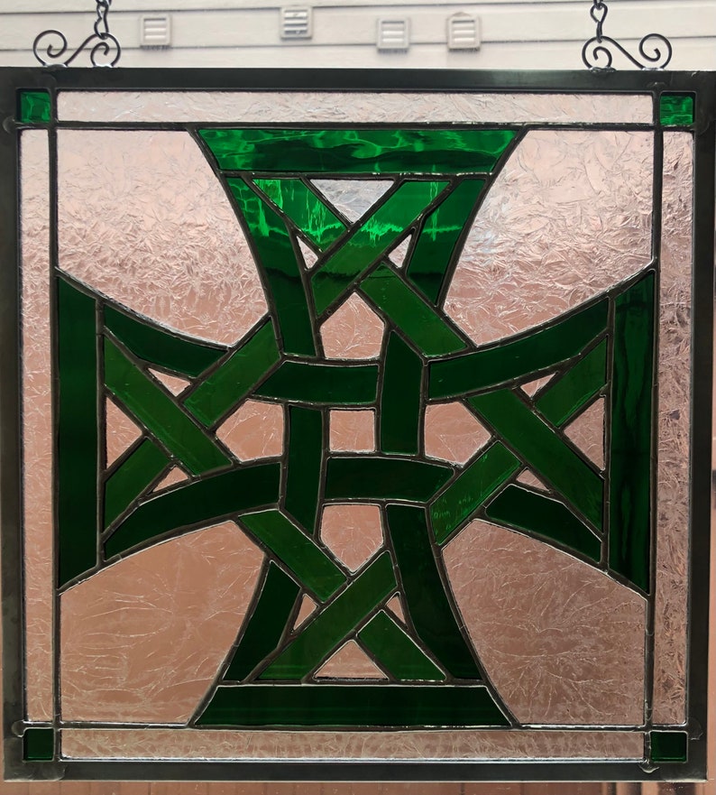 Celtic Cross Stained Glass 12”x12” - Etsy