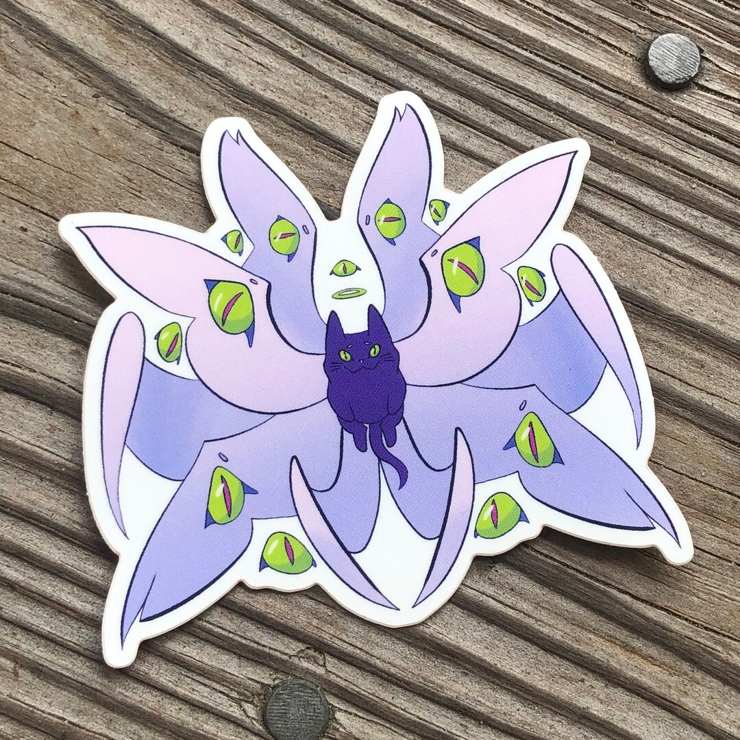 Biblically Accurate Cat Sticker, Funny Cat Sticker, Angel Sticker ...