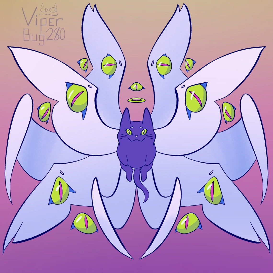 Biblically Accurate Cat Sticker, Funny Cat Sticker, Angel Sticker ...