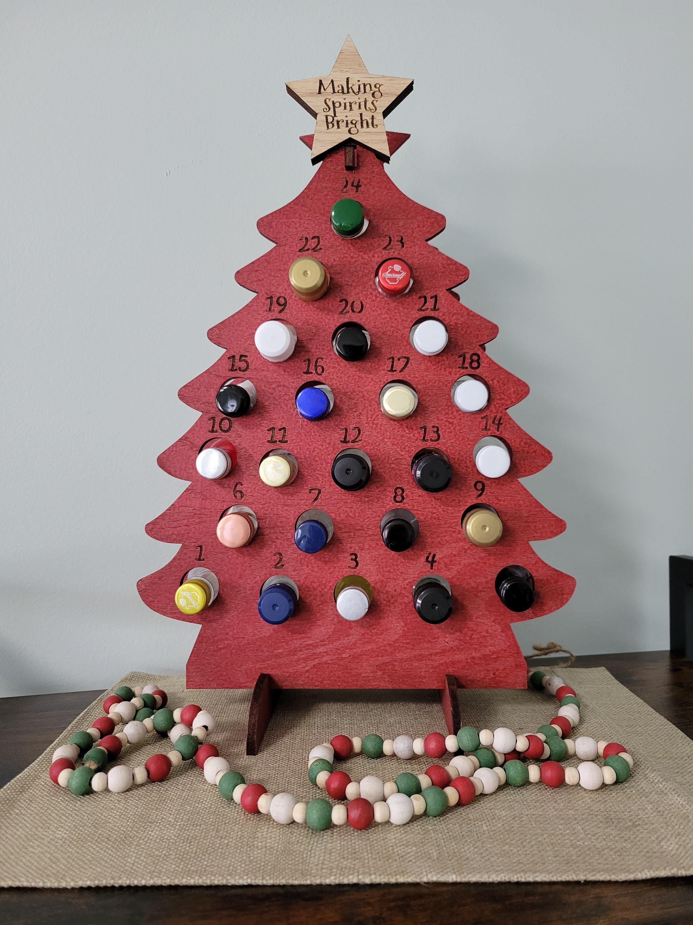 Adult Advent Calendar Mini Liquor Tree, Christmas Alcohol Tree, Mini ...