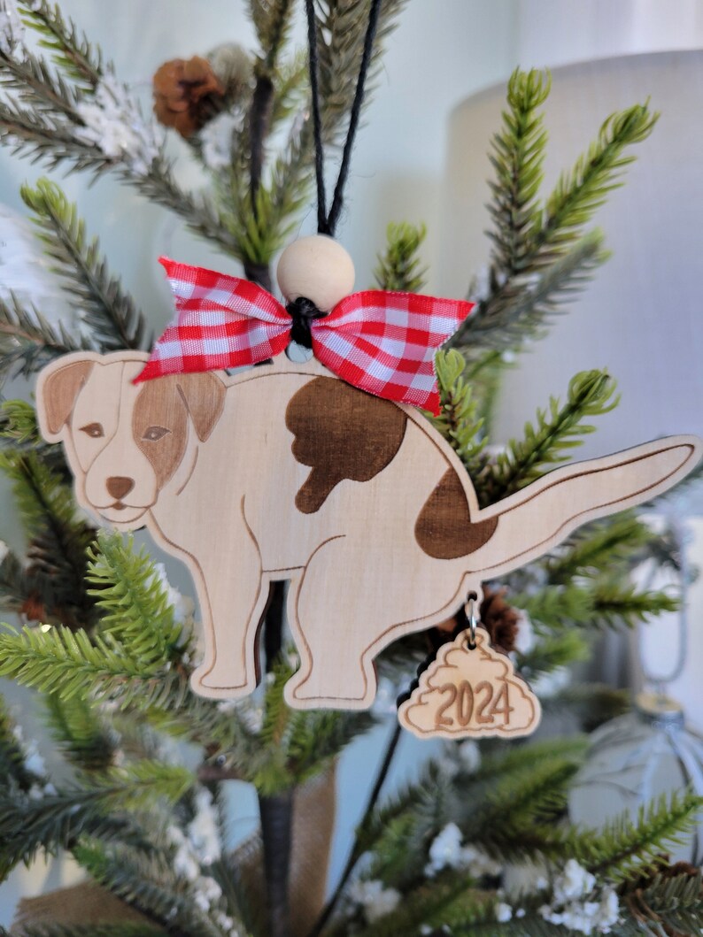 Poop Dog Christmas Ornament for 2025 Brown Ears Bull Dog Gift - Etsy