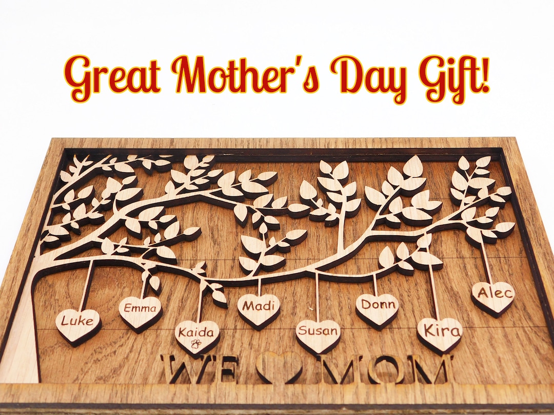 Personalized Family Tree, Keepsake Wooden Wall Art, Mothers Day Gift ...