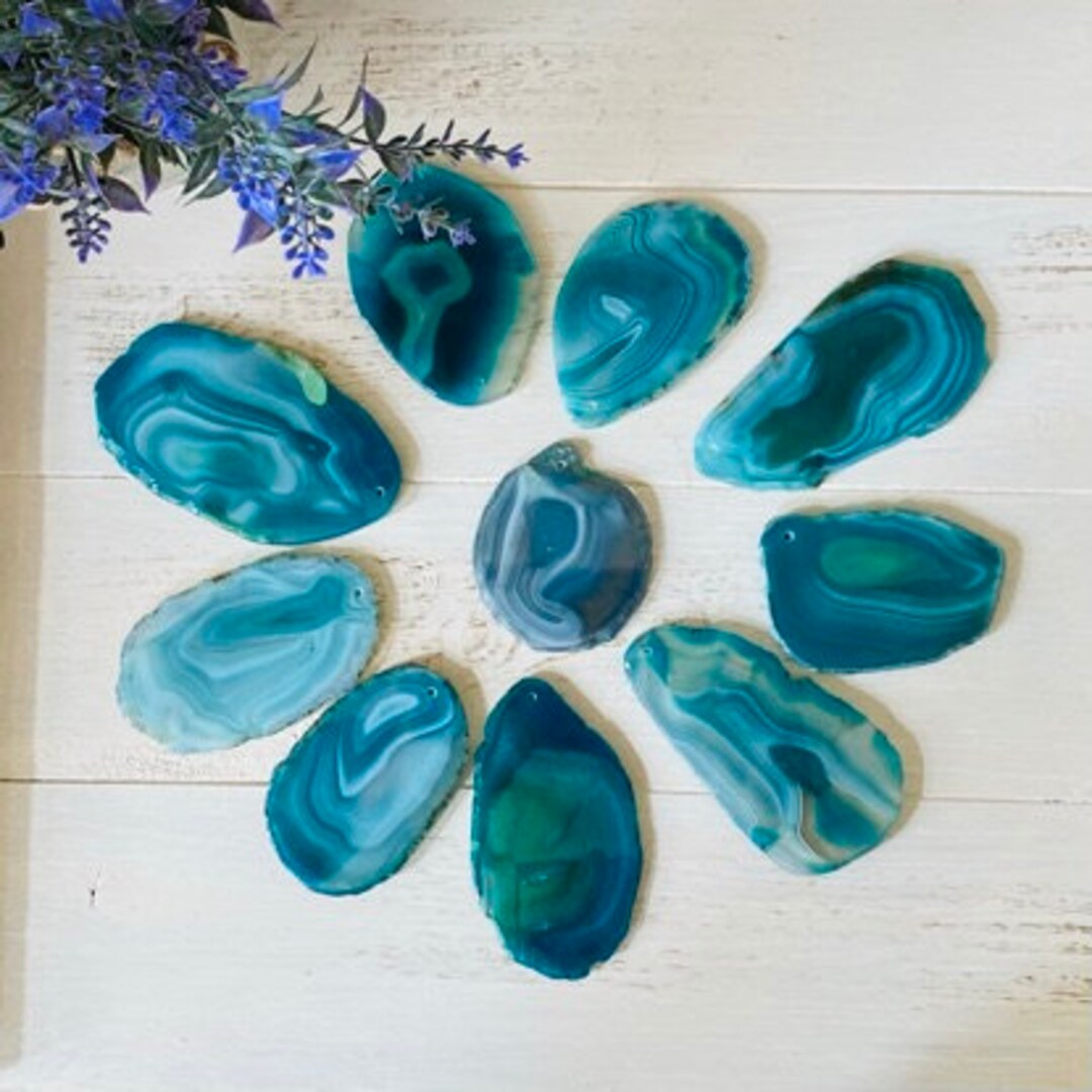 Agate Crystal, Brazilian Agate Geode, Blue-green Agate Slices, Agate ...