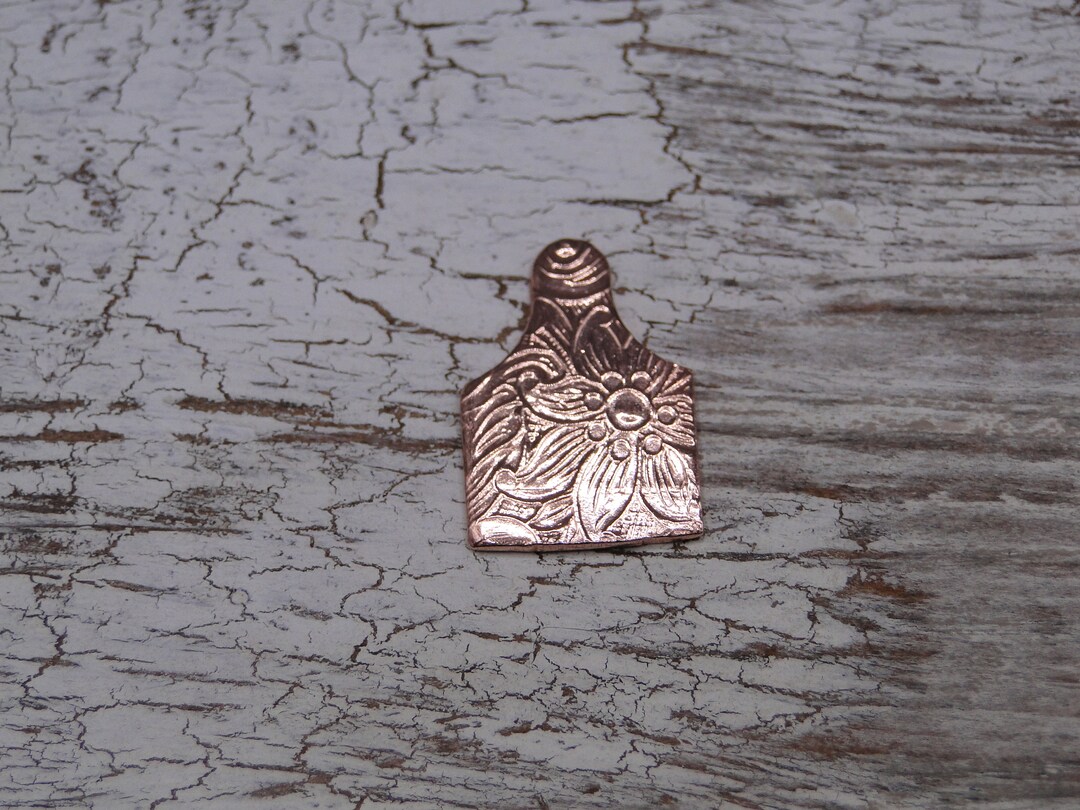 Copper FLOWER CATTLE Tiny 3/4x1/2” Blank for Jewelry, Stamping Blanks ...