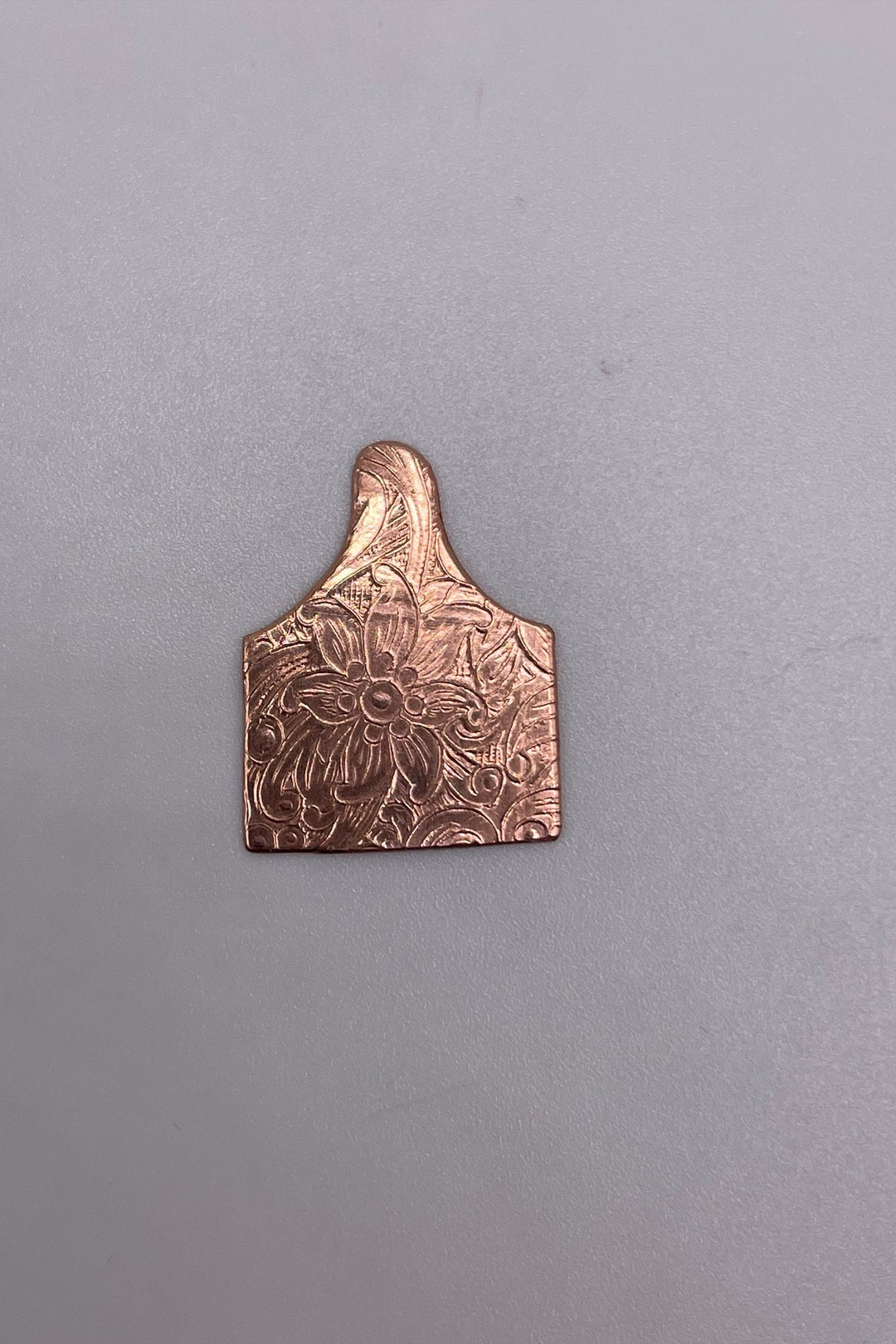 Copper FLOWER CATTLE Small 1x3/4” Blank for Jewelry, Stamping Blanks ...