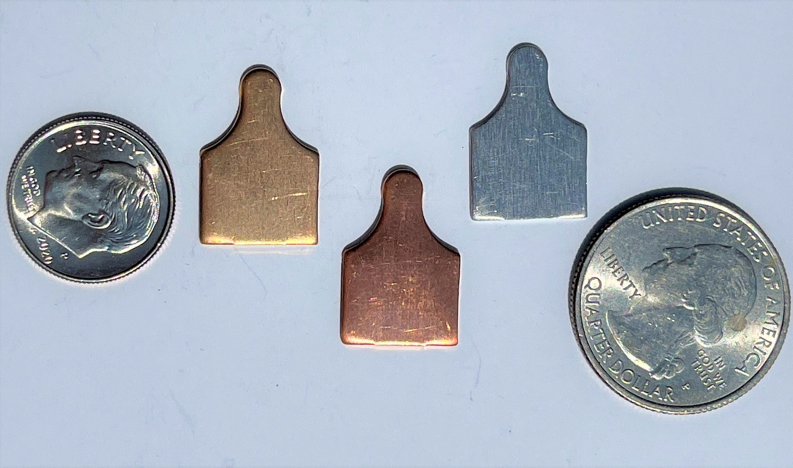 TINY CATTLE TAG 3/4x1/2” Blanks for Jewelry, Laser, Stamping, Enameling ...