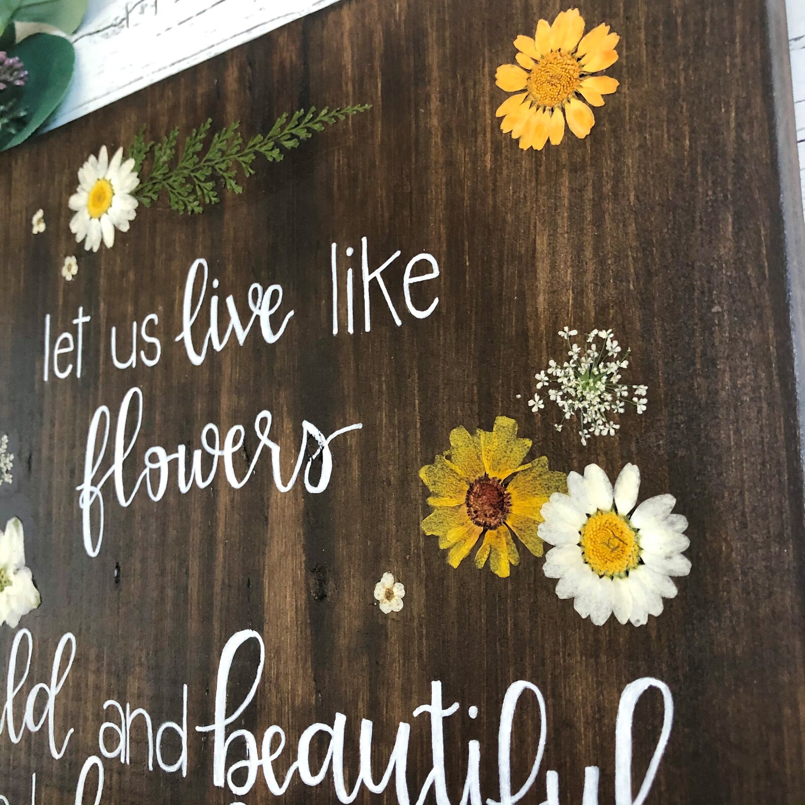 Flower sign/Wildflower Sign/Floral Wood Signs/Home decor/Wood | Etsy