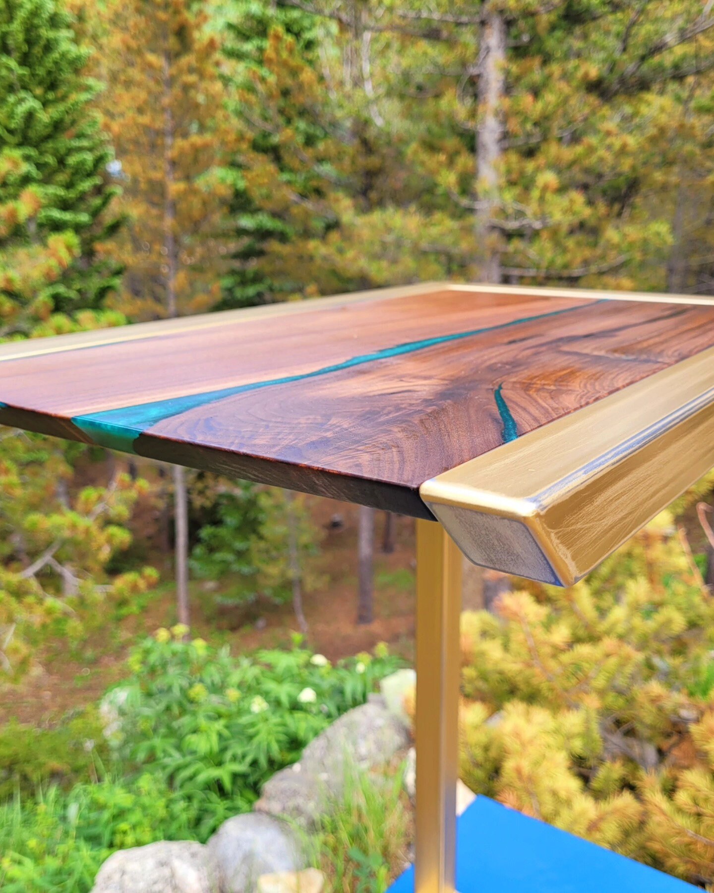 Made to Order Custom C-side Tables Antique Gold American Black Walnut ...