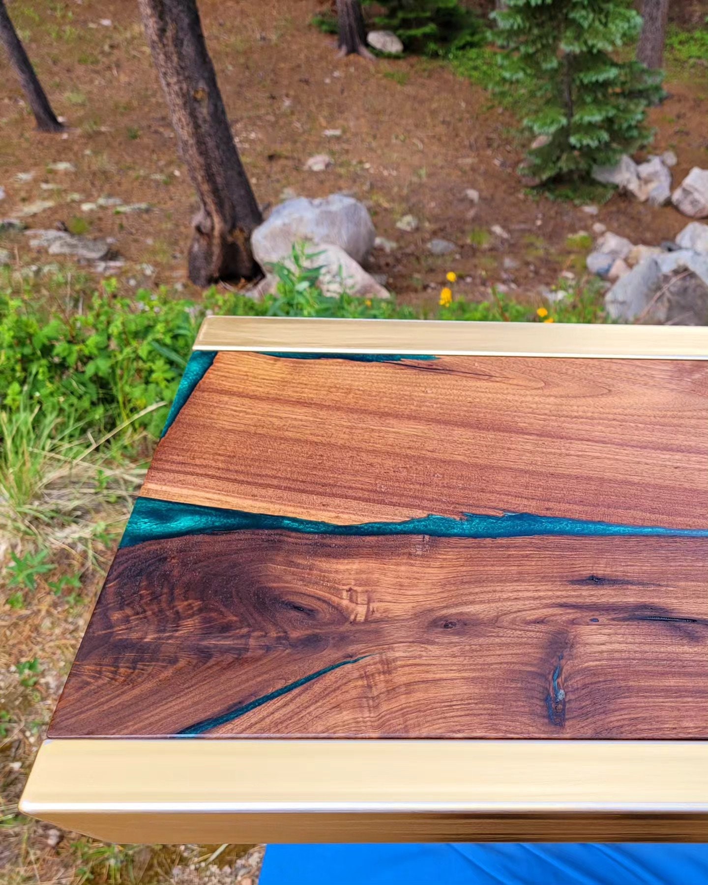 Made to Order Custom C-side Tables Antique Gold American Black Walnut ...