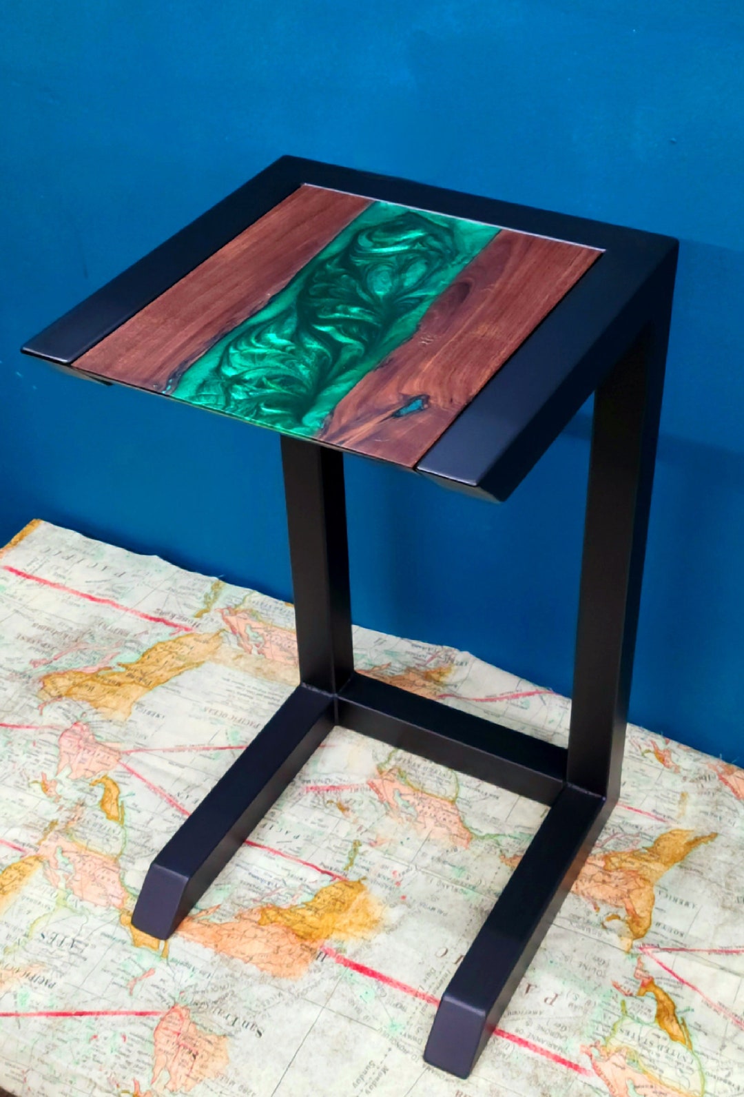 Handmade Epoxy Resin Side Table – Custom C-table Desk - Etsy
