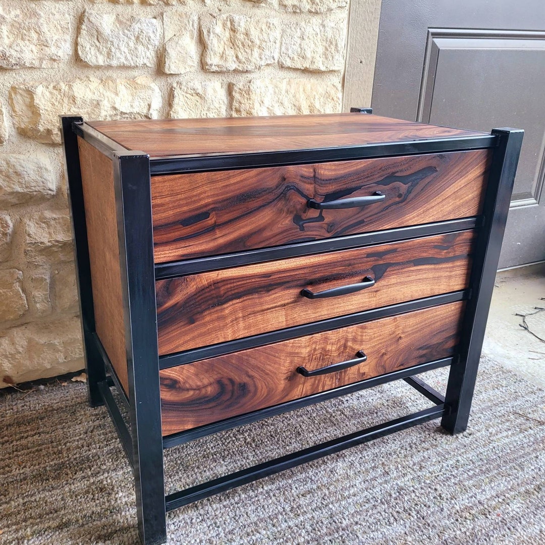Custom Order Three Drawer Nightstand With Epoxy Inlay - Etsy