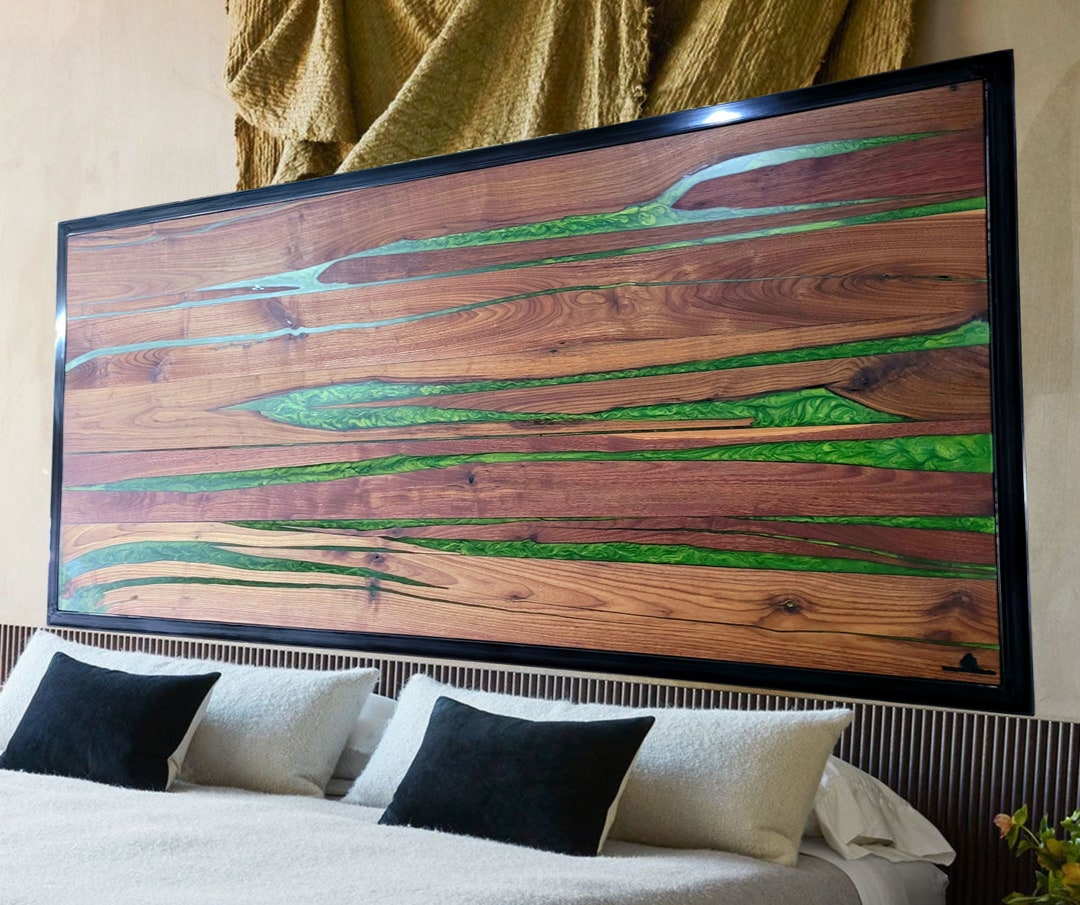 Made to Order Headboard ~ American Black Walnut & Epoxy ~ Handmade ...