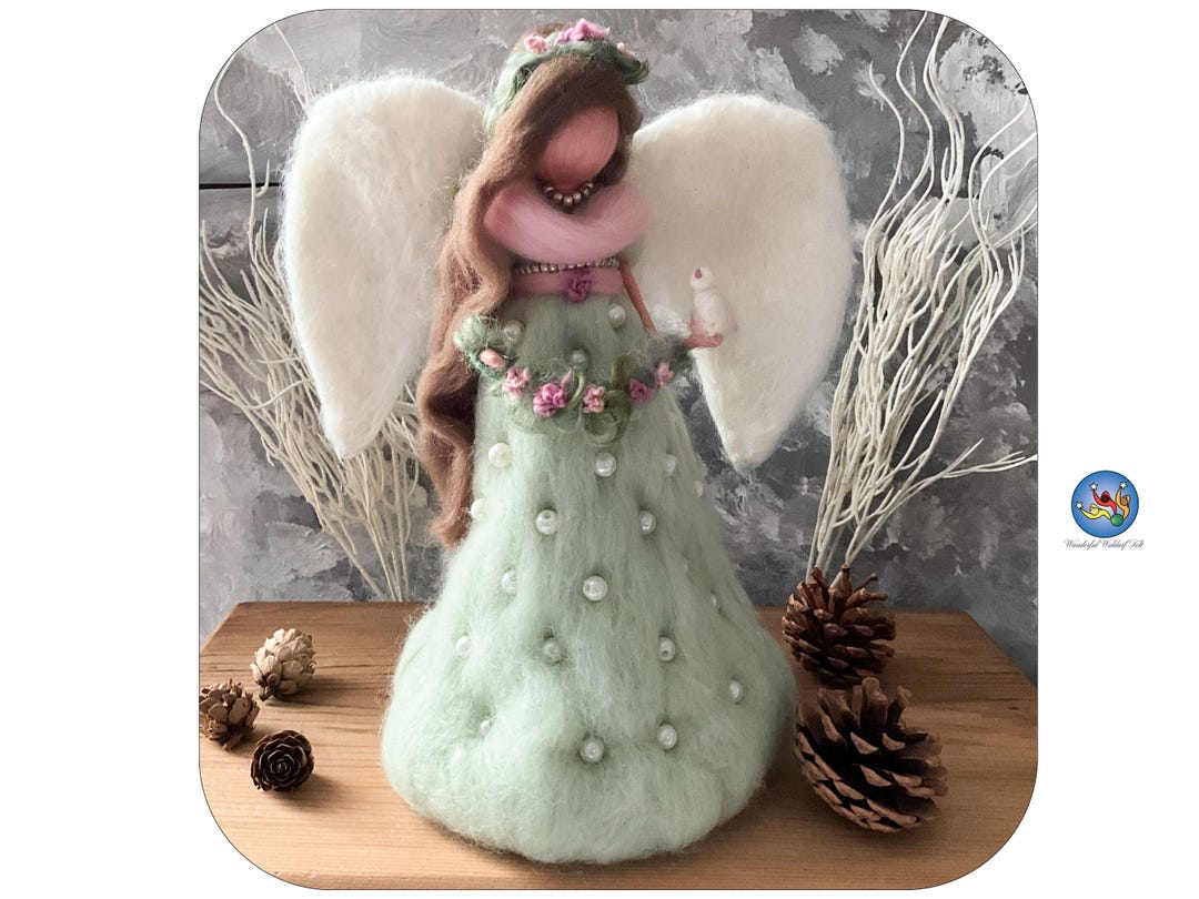 Handmade Shabby Chic Angel Tree Topper Mint Green Christmas Vintage ...