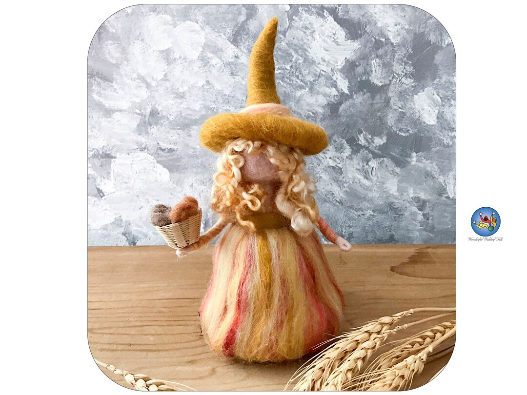 Needle Felted Harvest Witch. Lammas/ Lughnasadh Handmade Witch Doll ...