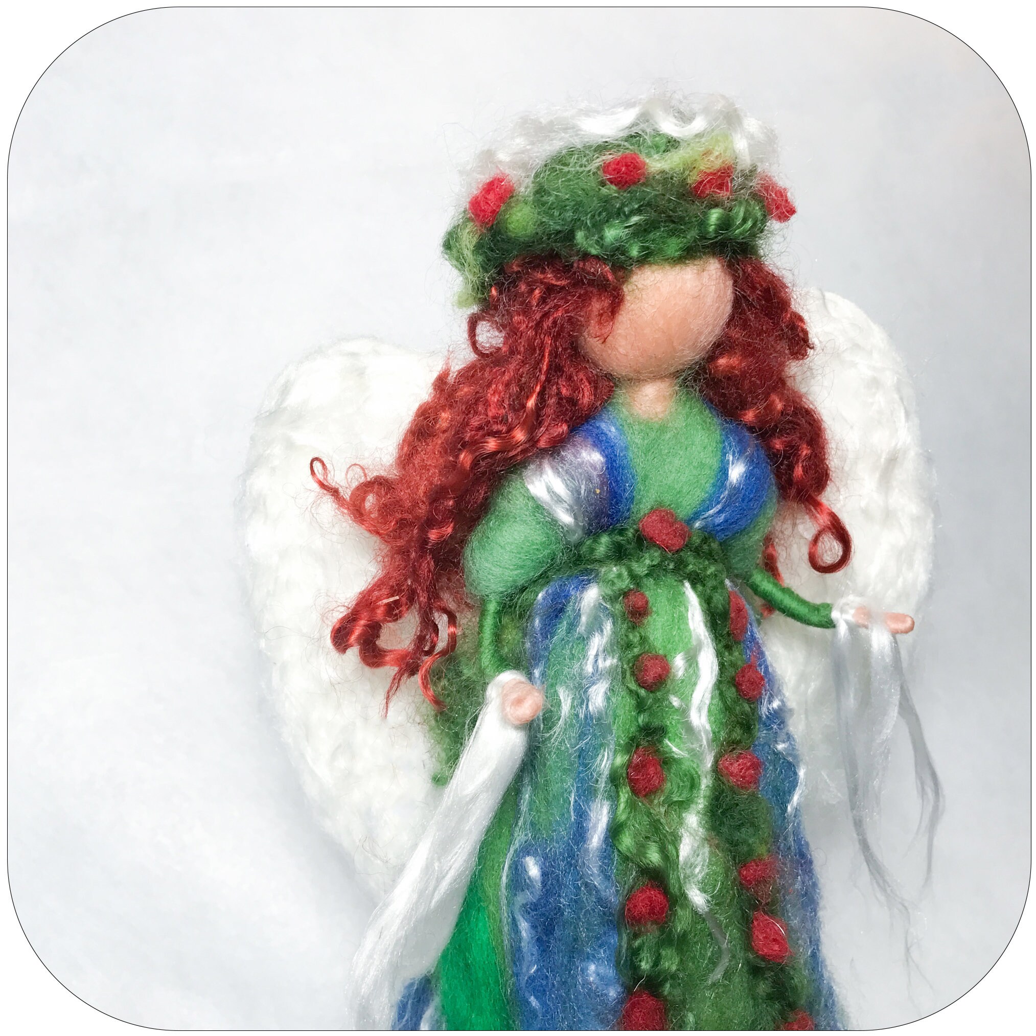 Red Hair Angel of the Forest Tree Topper Christmas - Etsy
