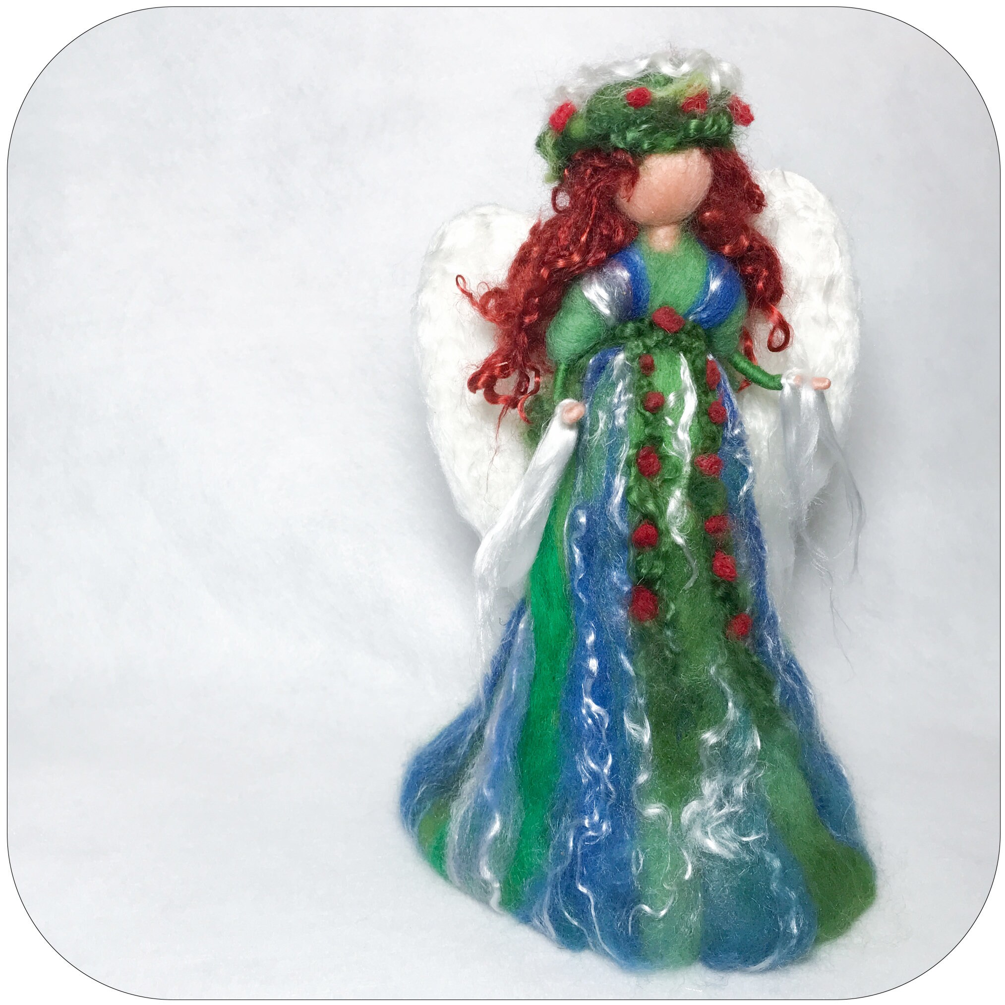Red Hair Angel of the Forest Tree Topper Christmas - Etsy