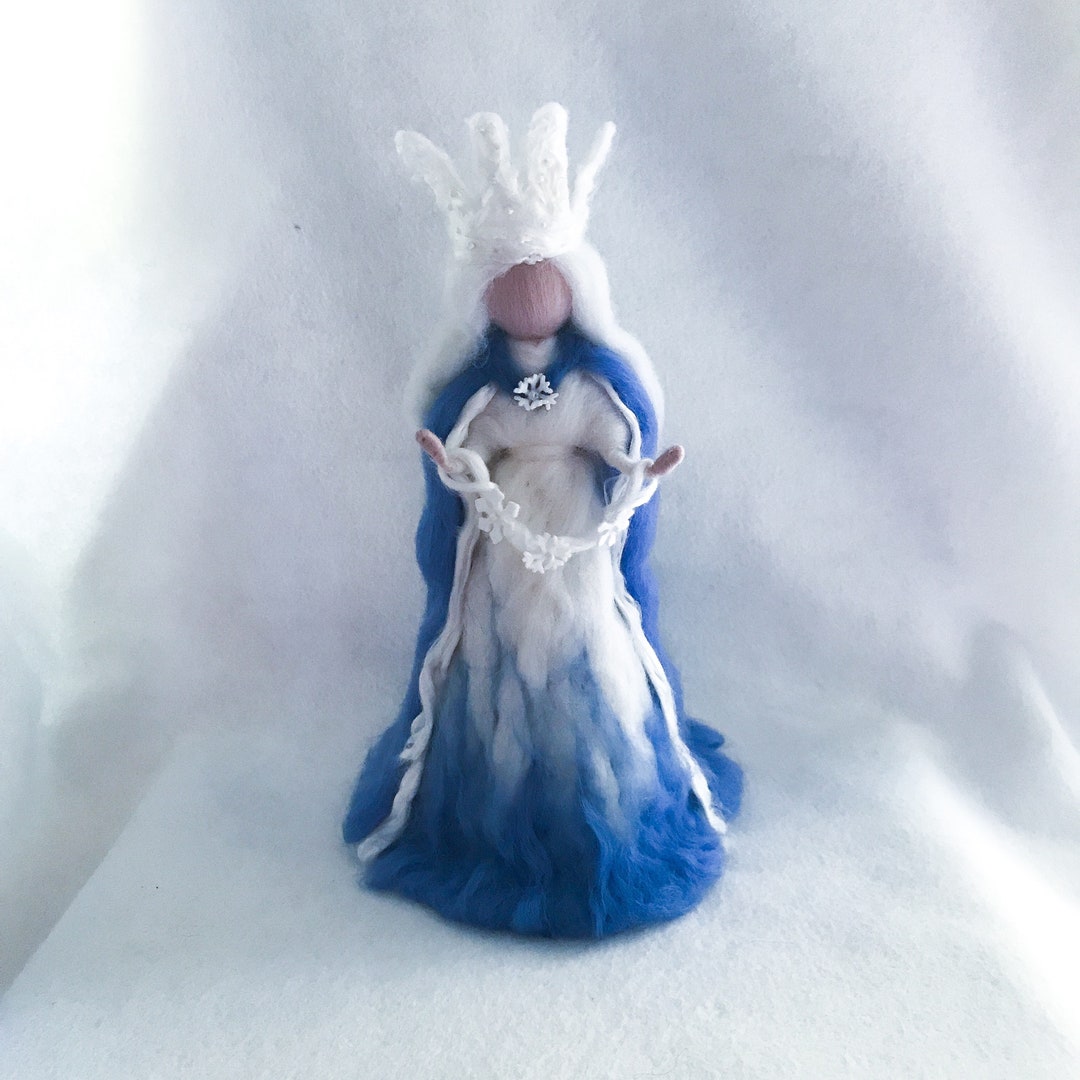 Snow Queen Fairy Tree Topper, Needle Felt Waldorf Winter Queen - Etsy