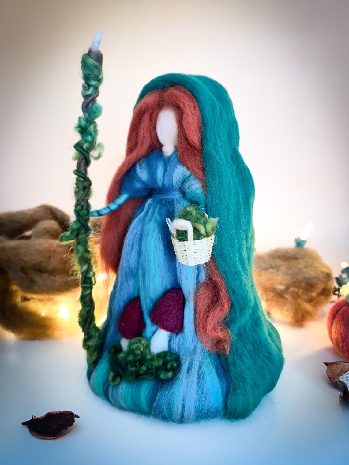 Needle Felted Forest Lady Doll | Whimsical Wool Fairy Figurine, Nature ...