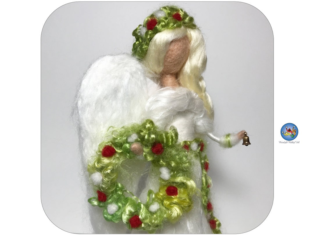 Waldorf-inspired Needle Felted Snow Angel Tree Topper - Handmade With ...