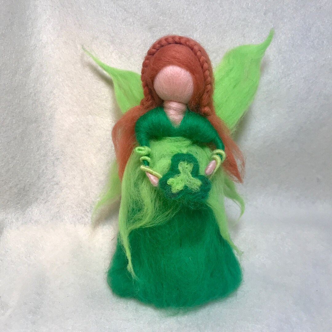 Leprechaun Fairy Doll With Clover /shamrock. Irish Angel/irish Lucky ...