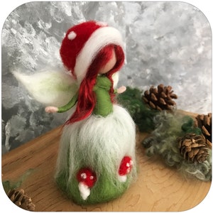 Fairy Toadstool Tree Topper, Yule Celebrations/christmas Needle Felt ...