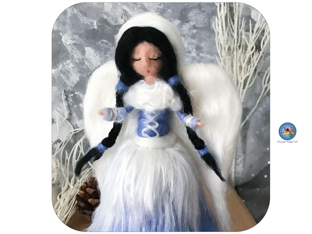 Winter Solstice Angel Tree Topper. Handmade Needle Felted Yule ...