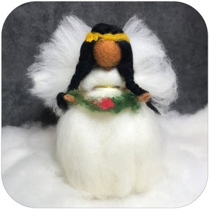 Native American Angel Tree Topper, Tan Skinned, Needle Felt Waldorf ...