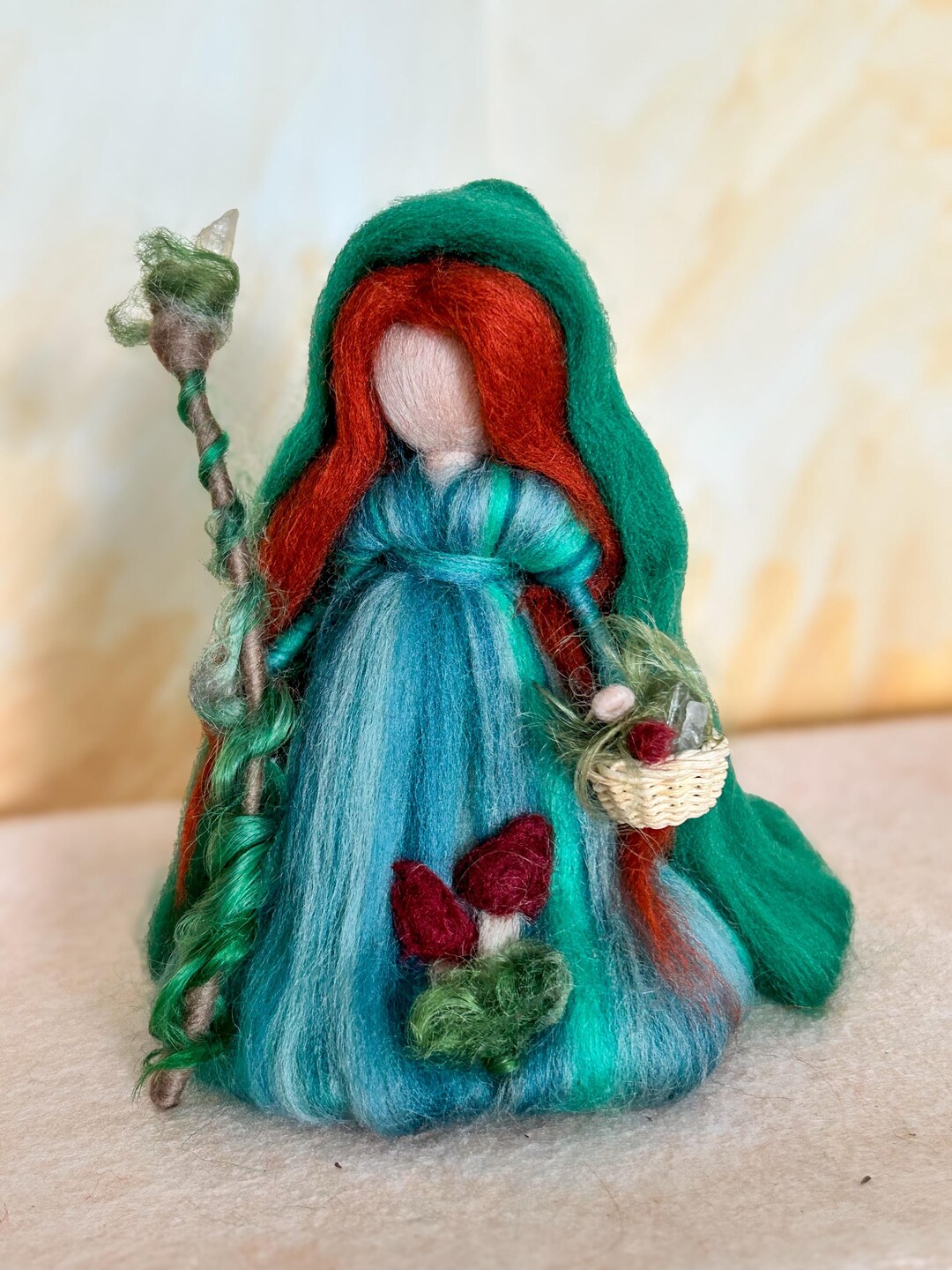 Needle Felted Forest Lady Doll | Whimsical Wool Fairy Figurine, Nature ...