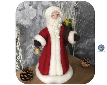 Father Christmas Mini Tree Topper, Hand Felted Small Santa Adornment ...