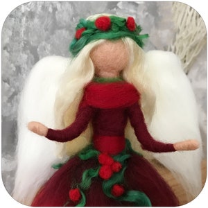 Christmas Red Angel Figurine, Needle Felted Waldorf Inspired Angel. - Etsy