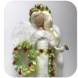 Waldorf-inspired Needle Felted Snow Angel Tree Topper - Handmade With ...