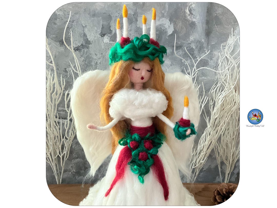 Santa Lucia Angel Tree Topper – Handmade Scandinavian Christmas ...