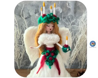 Santa Lucia Angel Tree Topper – Handmade Scandinavian Christmas ...