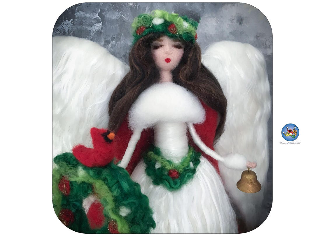 Magical Christmas Angel Tree Topper, Needle Felted Waldorf Inspired ...