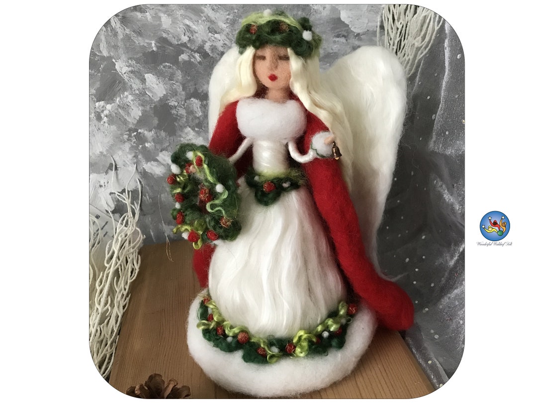 Magical Christmas Angel Tree Topper, Needle Felted Waldorf Inspired ...