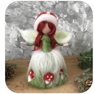 Fairy Toadstool Tree Topper, Yule Celebrations/christmas Needle Felt ...