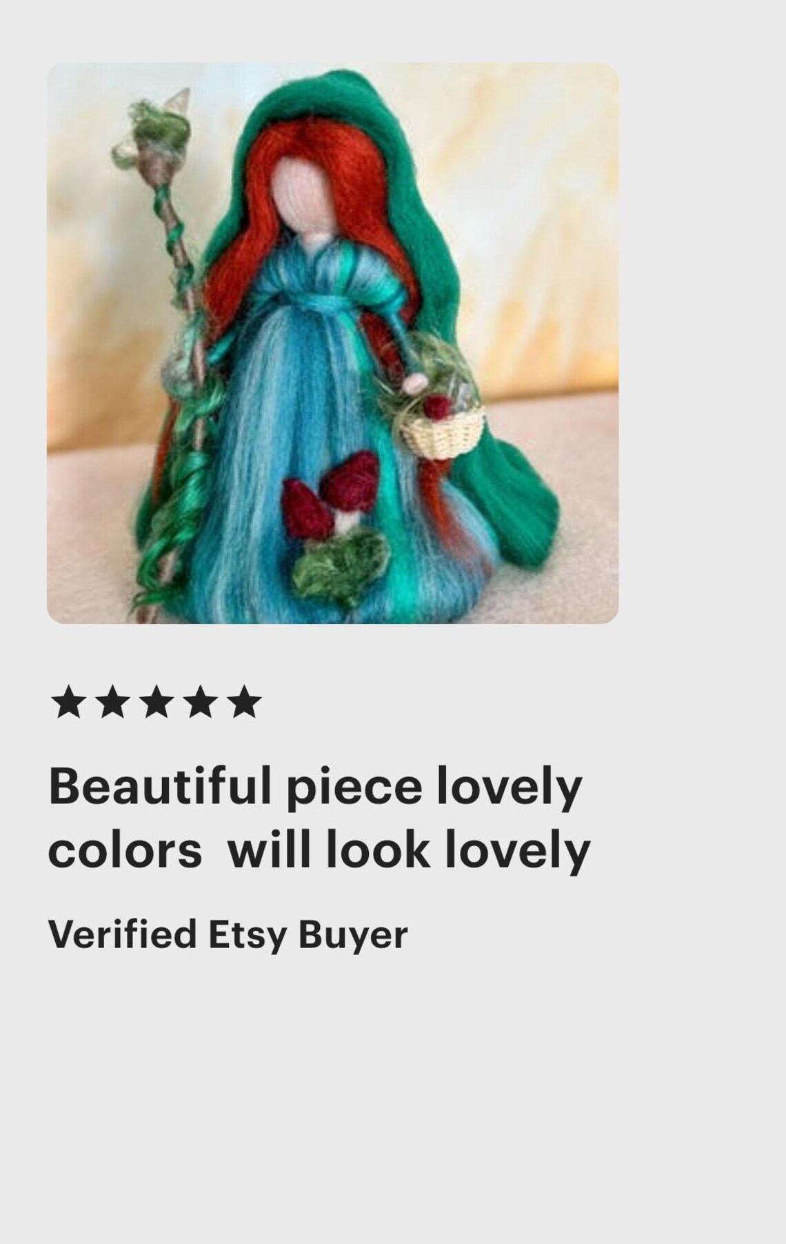 Needle Felted Forest Lady Doll | Whimsical Wool Fairy Figurine, Nature ...