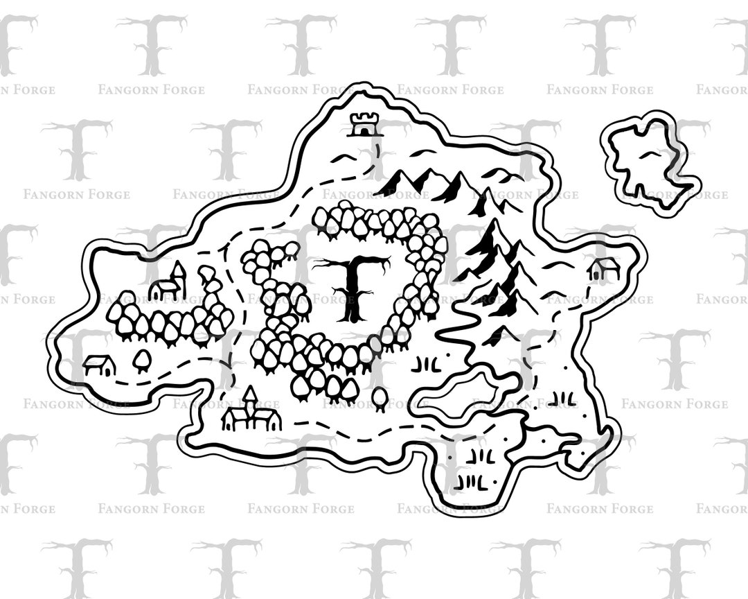 Tolkien LOTR Inspired Map Digital Download | Fantasy Lord of the Rings ...